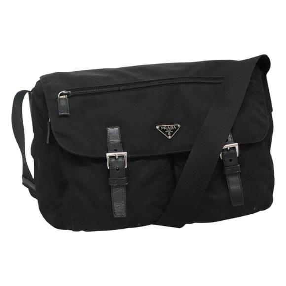 Prada | Bags | Prada Shoulder Bag Nylon Black Auth Ac356 | Poshmark
